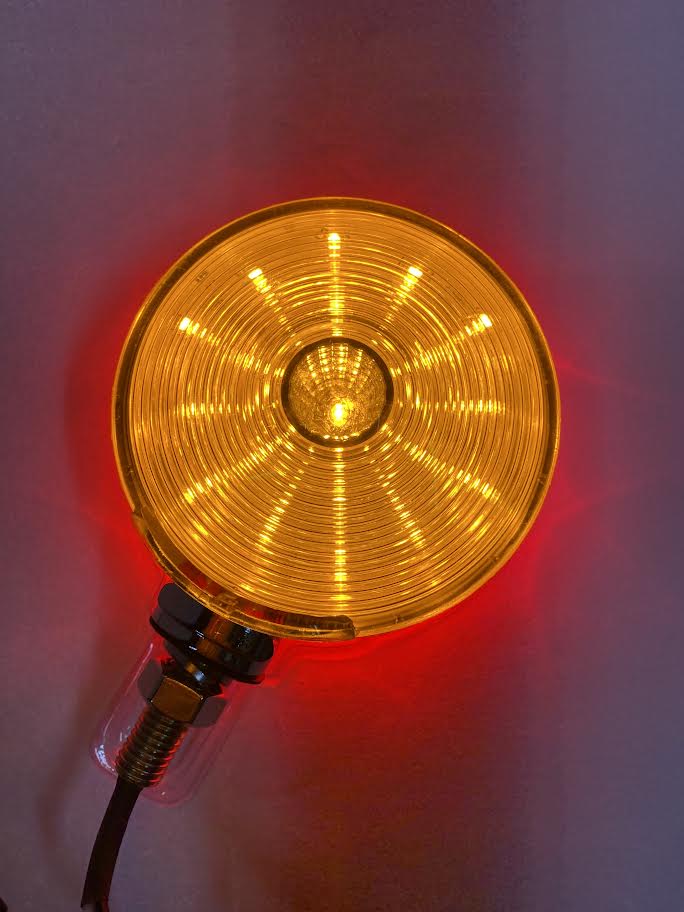 Amber / Red Turn Signal & Marker “Ol-Skul” Double Face Round LED Fender ...