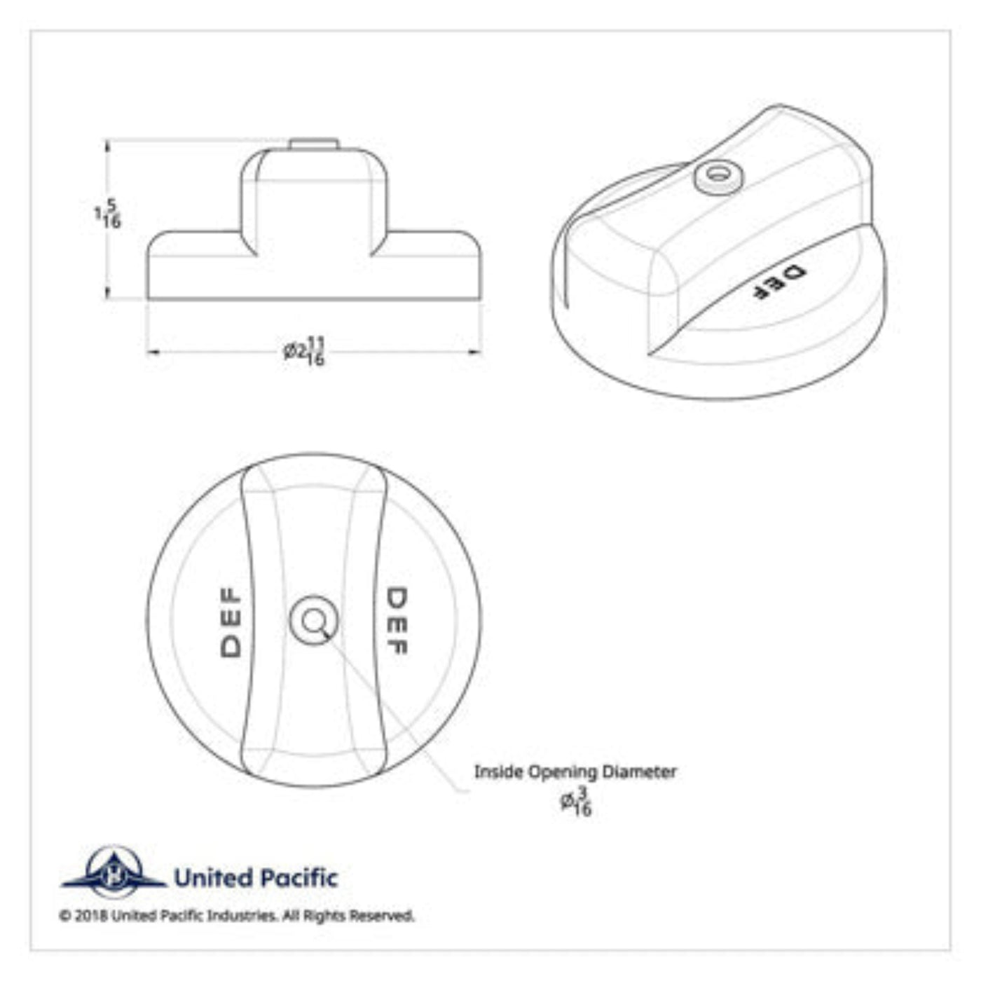 United Pacific – Chrome Plastic DEF Cap Cover for Freightliner | The ...